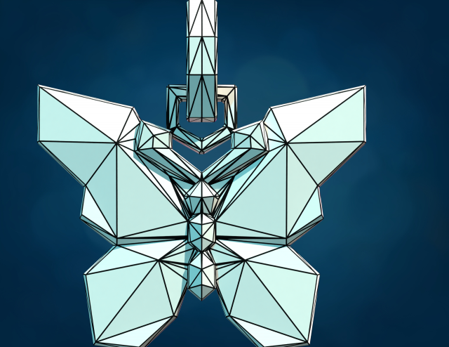 Butterfly Low Poly 3D Print Model in Pendants 3DExport