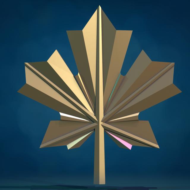 Maple leaf 3D Print Model in Sculpture 3DExport