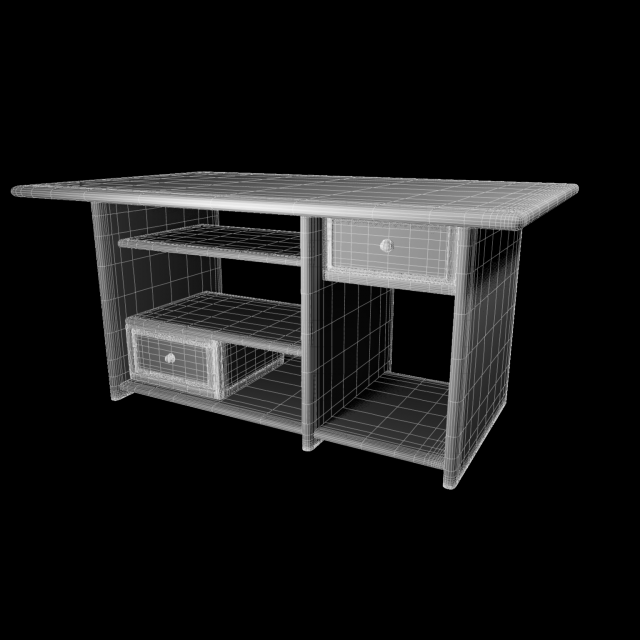 computer table 3D Model in Table 3DExport