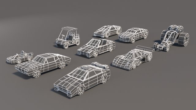 low poly car pack 01 3D Model in Racing 3DExport