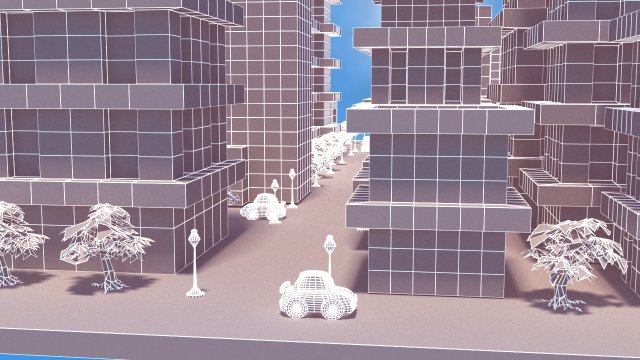 cartoon city 3D Model in Cityscapes 3DExport
