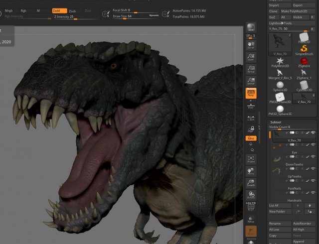 v rex sculpt projects 3D Model in Dinosaur 3DExport