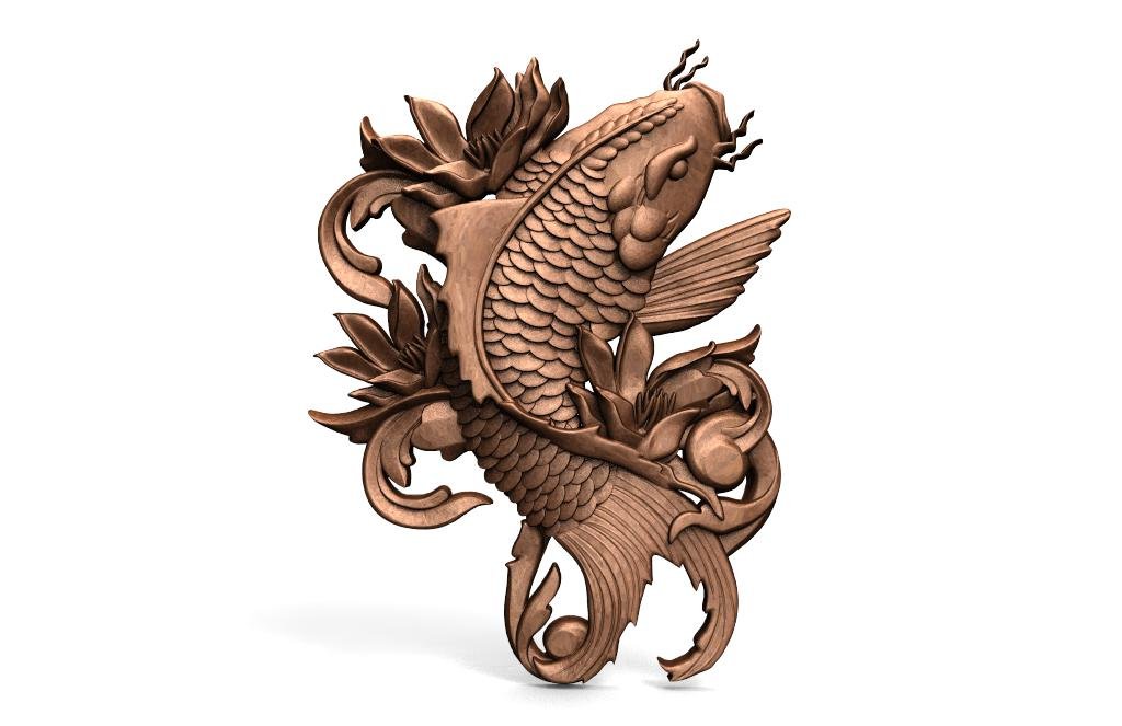 koi fish cnc 3D Print Models in Signs and Logos 3DExport
