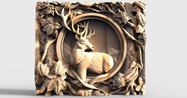 Deer CNC 3D Print Model in Signs and Logos 3DExport