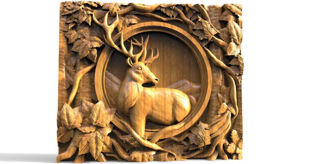 Deer CNC 3D Print Model in Signs and Logos 3DExport