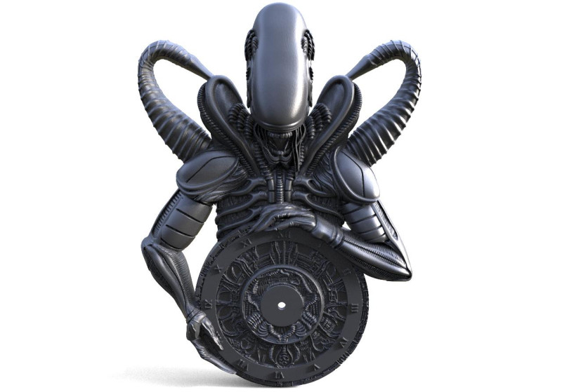Alien wall clock CNC 3D Print Model in Sculpture 3DExport