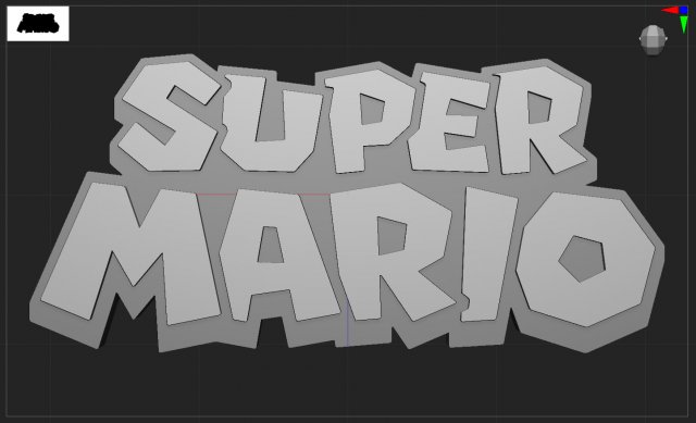SUPER MARIO LOGO 3D Print Model in Signs and Logos 3DExport