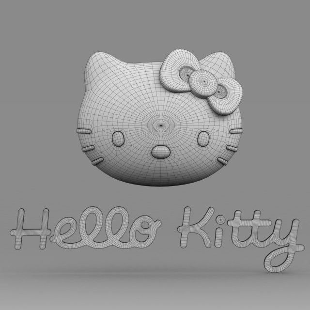 hello kitty logo 3D Model in Toys 3DExport
