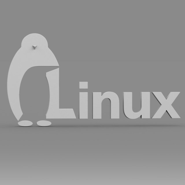 linux logo 3Dモデル in 部品 3DExport