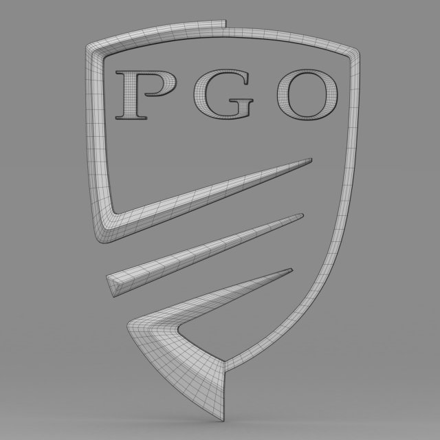 pgo logo 3D Model in Parts of auto 3DExport