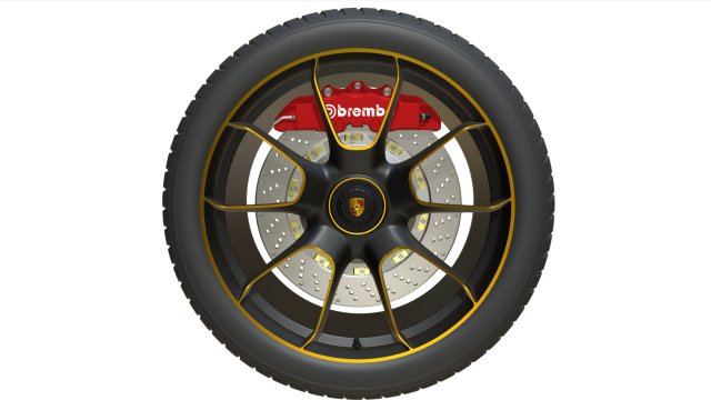 porsche wheel 3D Model in Parts of auto 3DExport
