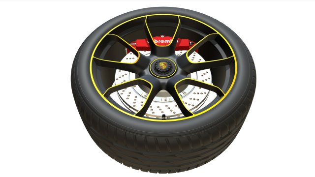 porsche wheel 3D Model in Parts of auto 3DExport