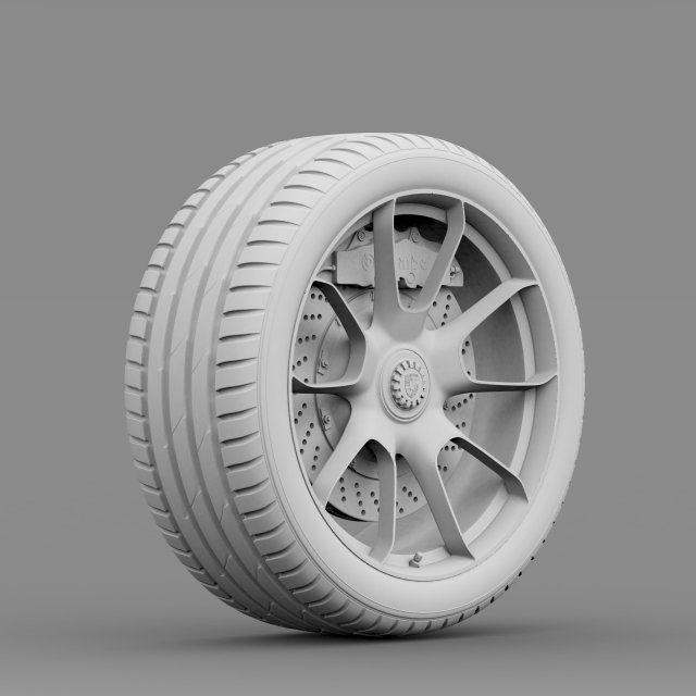 porsche wheel 3D Model in Parts of auto 3DExport