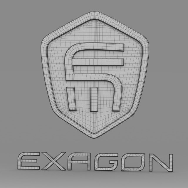 exagon logo 3D Model in Parts of auto 3DExport