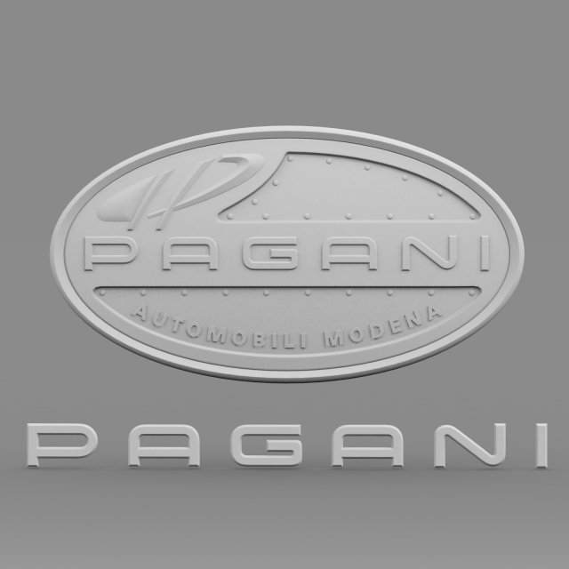 pagani logo 3D Model in Parts of auto 3DExport