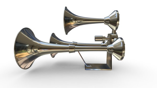 train horn 3D Model in Parts of auto 3DExport