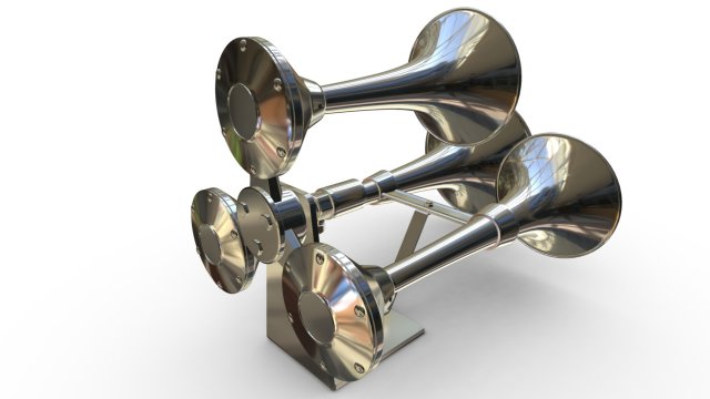 train horn 3D Model in Parts of auto 3DExport