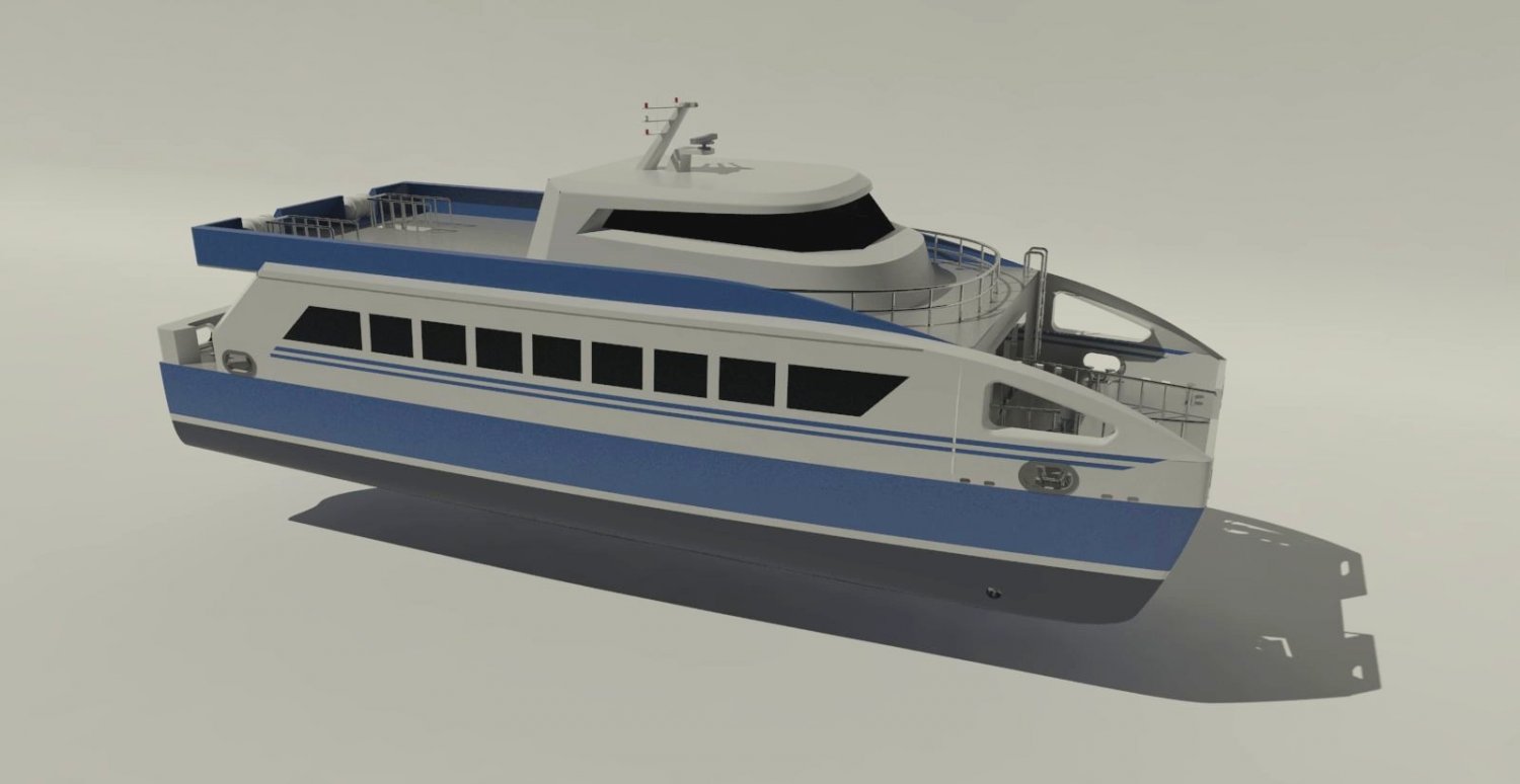 23m Catamaran Ferry 3D Model in Commercial 3DExport