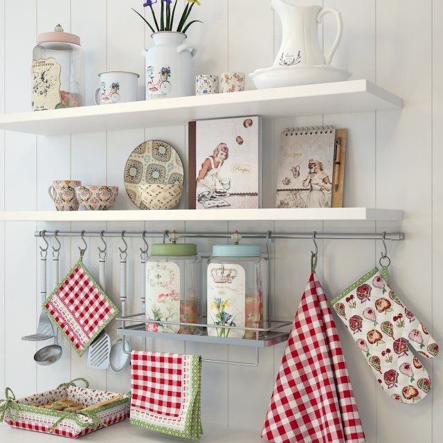 set for kitchen 1 3D Model in Cookware Tools 3DExport