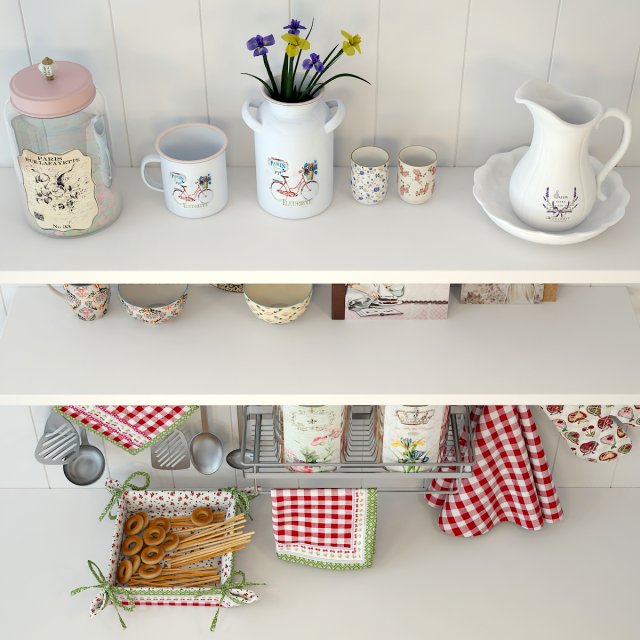 set for kitchen 1 3D Model in Cookware Tools 3DExport