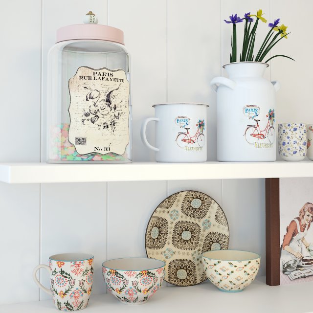 set for kitchen 1 3D Model in Cookware Tools 3DExport