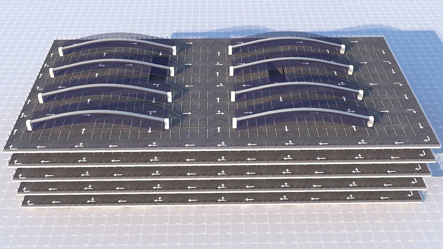 3D Multi -Storey Parking - Floor Parking 2 VR - AR - low-poly 3D Models ...