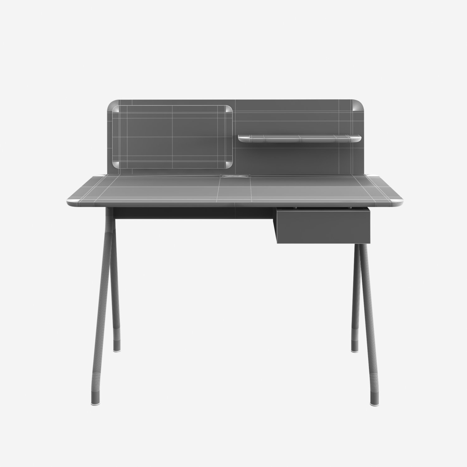 simple writing desk with single divider by oeo studio-hbf furniture 3D ...