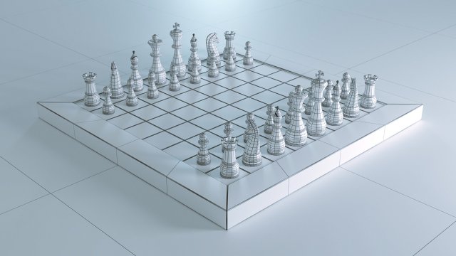Chess Board 3D Model in Board Games 3DExport