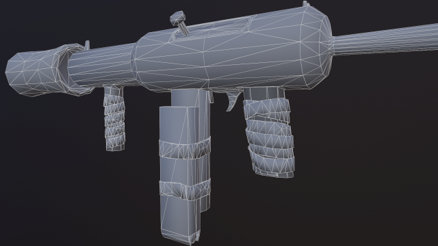 hand made submachine low-poly v2 3D Model in Submachine Guns 3DExport