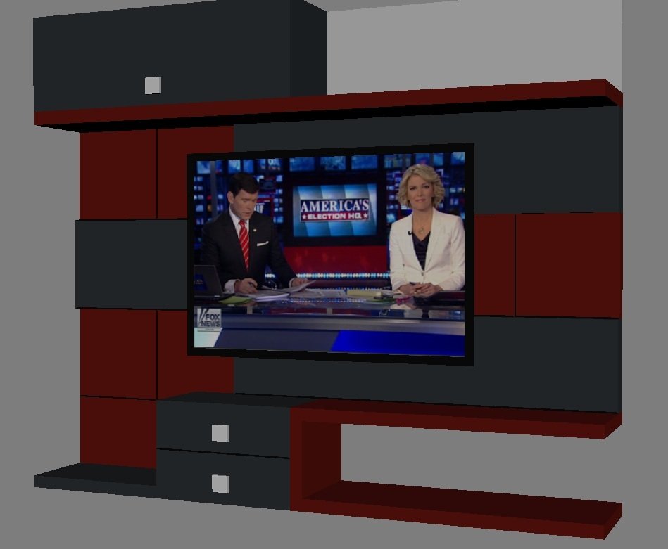 Tv unit 3D Model in Bedroom 3DExport