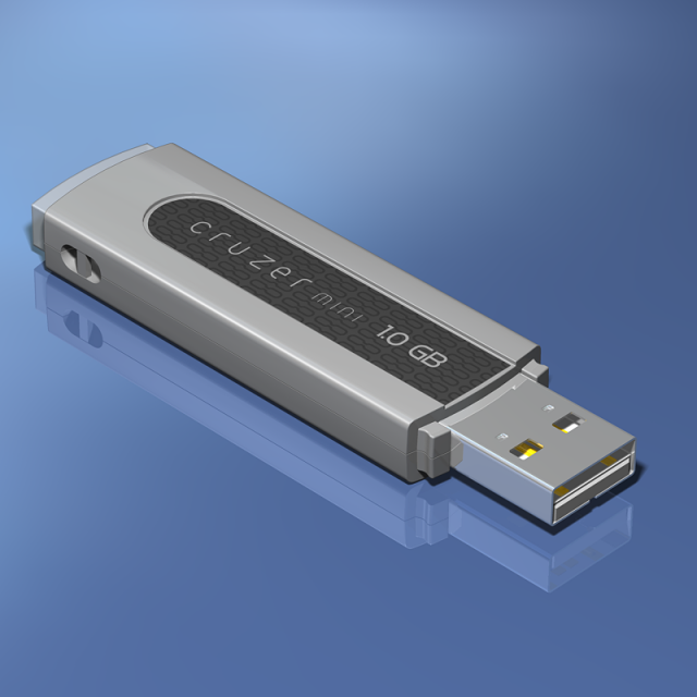 usb flash memory drive 3D Model in Parts 3DExport