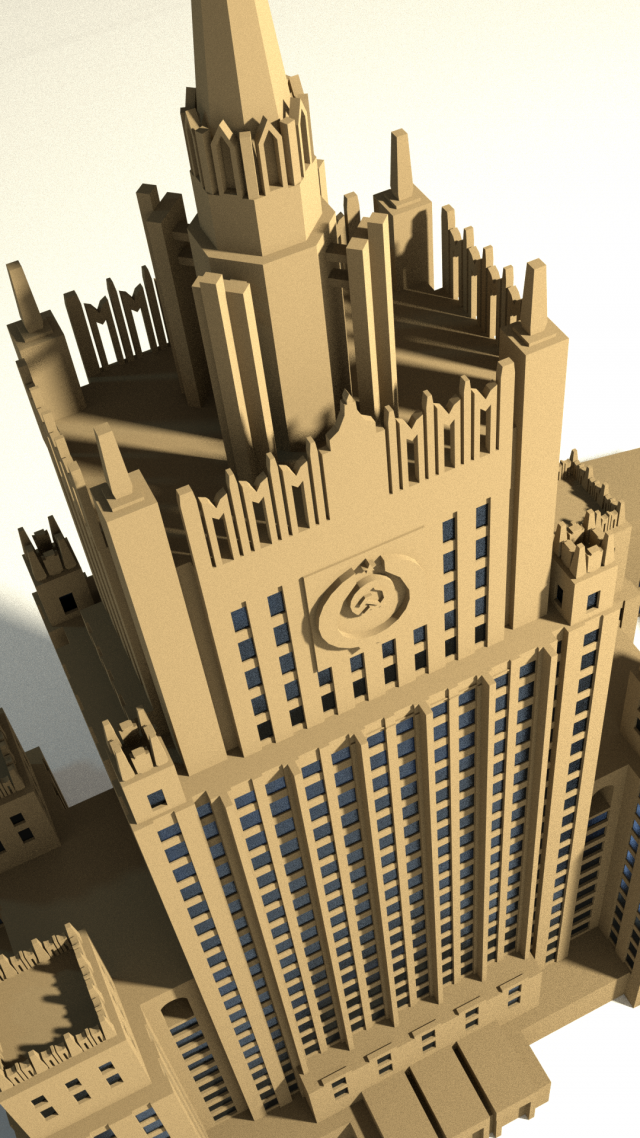 russian mfa building Model 3D in Landmarks 3DExport