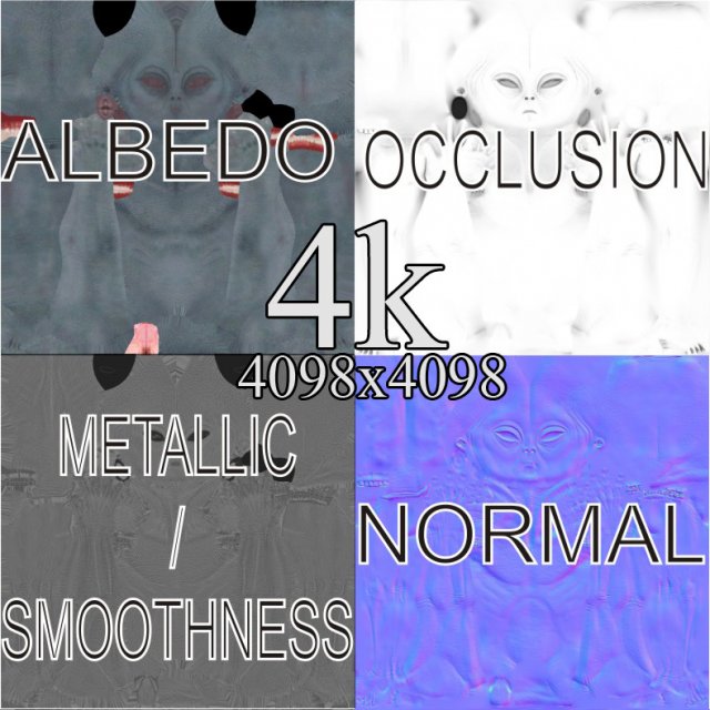 realistic alien 3 3D Model in Alien 3DExport