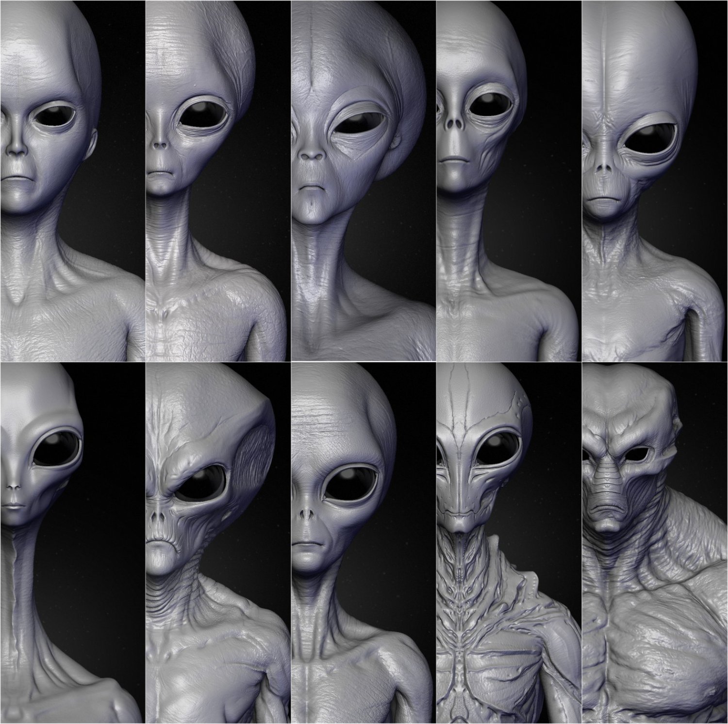 Realistic Aliens Sculpts Full Pack 3D Model in Alien 3DExport