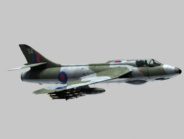 hawker hunter 3D Model in Fighter 3DExport