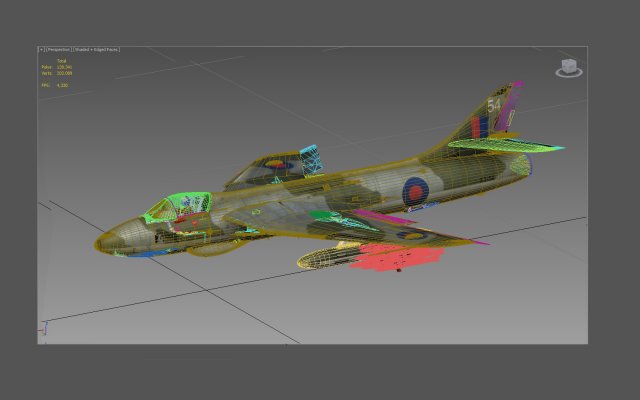 hawker hunter 3D Model in Fighter 3DExport