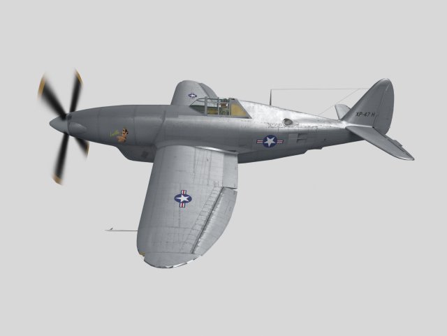 Republic xp-47h thunderbolt prototype 3D Model in Fighter 3DExport