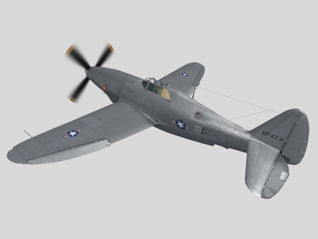 Republic xp-47h thunderbolt prototype 3D Model in Fighter 3DExport