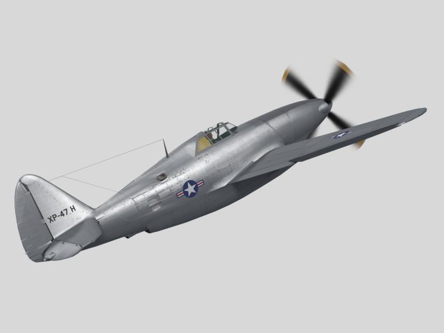 Republic xp-47h thunderbolt prototype 3D Model in Fighter 3DExport