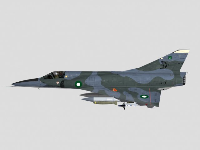 Dassault Mirage 5 Pakistan scheme 3D Model in Fighter 3DExport