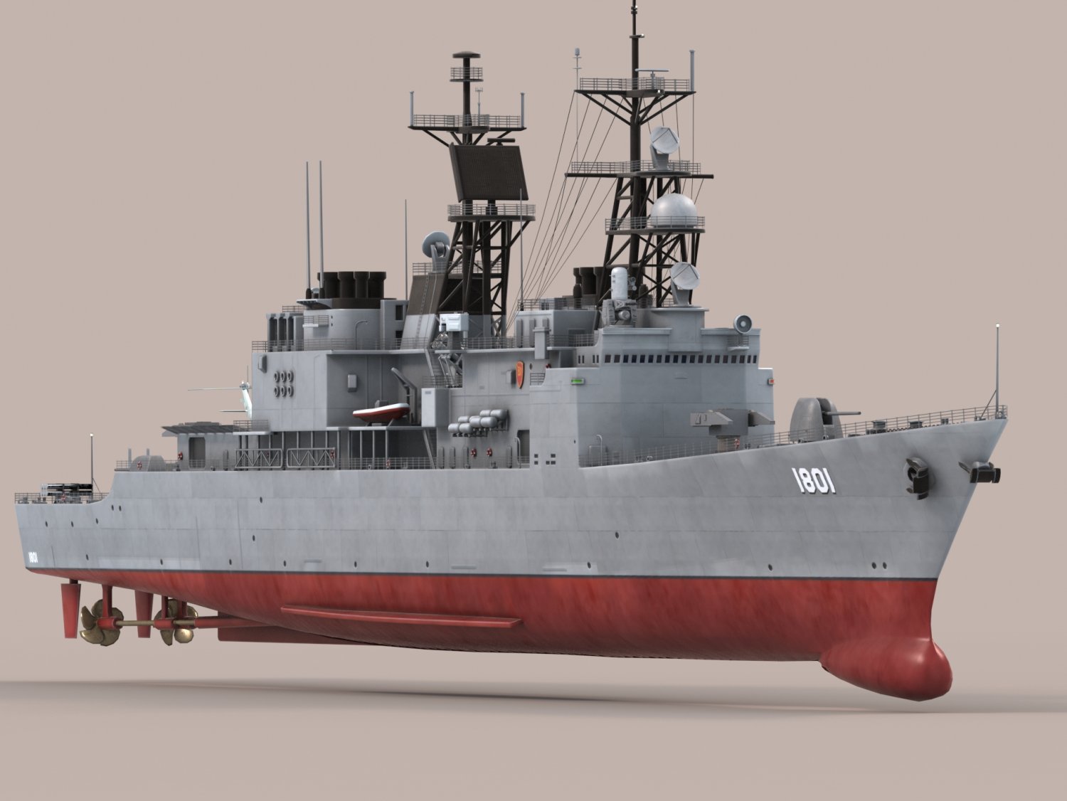 Kee Lung Kidd Class Destroyer 3D-Modell in Kampfschiff 3DExport
