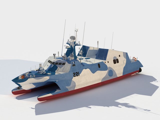 Type 22 Houbei class missile boat 3D Model in Battleship 3DExport