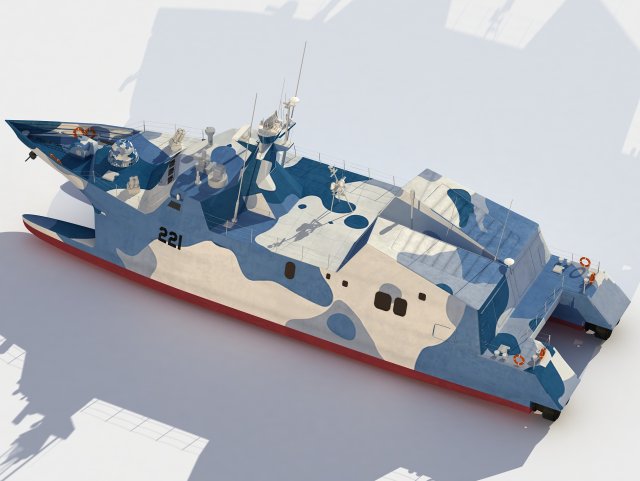 Type 22 Houbei class missile boat 3D Model in Battleship 3DExport