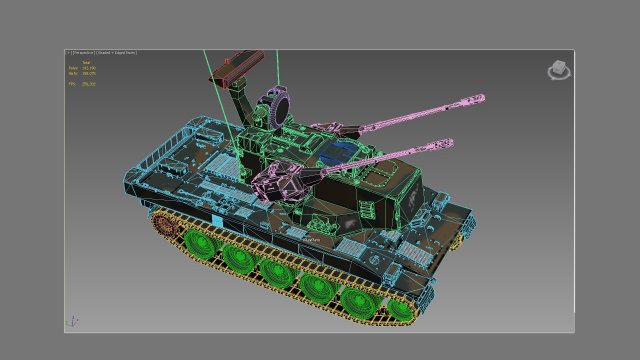 Type 87 self-propelled anti-aircraft gunner 3D Model in Tank 3DExport