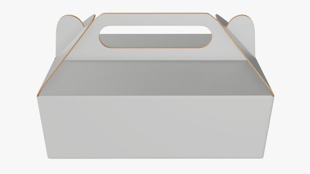 Gable box cardboard food packaging 05 white Modèle 3D in Autre 3DExport