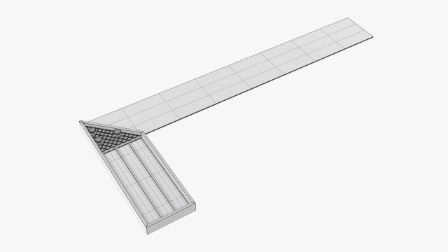 L-shape carpenter ruler 3D Model in Tools 3DExport