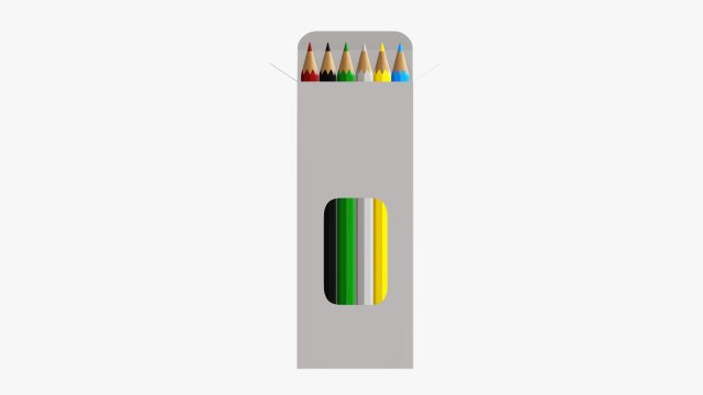 Colored pencil box 03 with window 3D Model in Other 3DExport