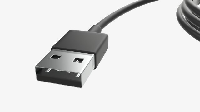 USB-C to USB cable black 3D Model in Other 3DExport