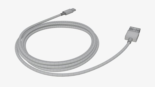 USB-C to USB cable black 3D Model in Other 3DExport