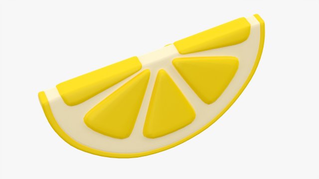 Stylized Lemon Slice 3D Model in Fruit 3DExport